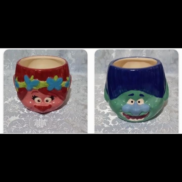 Accents | Trolls Collectible Face Mugs Set Of 2 | Poshmark